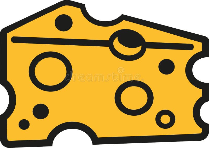 Slice of Cheese Cartoon Style Stock Vector - Illustration of product ...