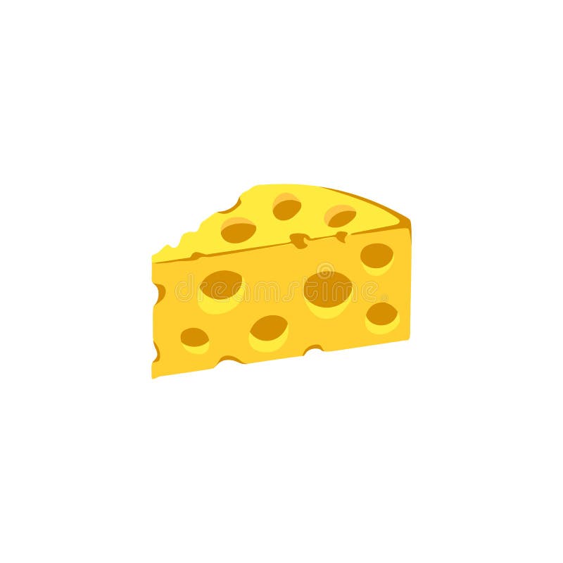 Slice of Cheese Flat Style Icon Stock Vector - Illustration of logo ...