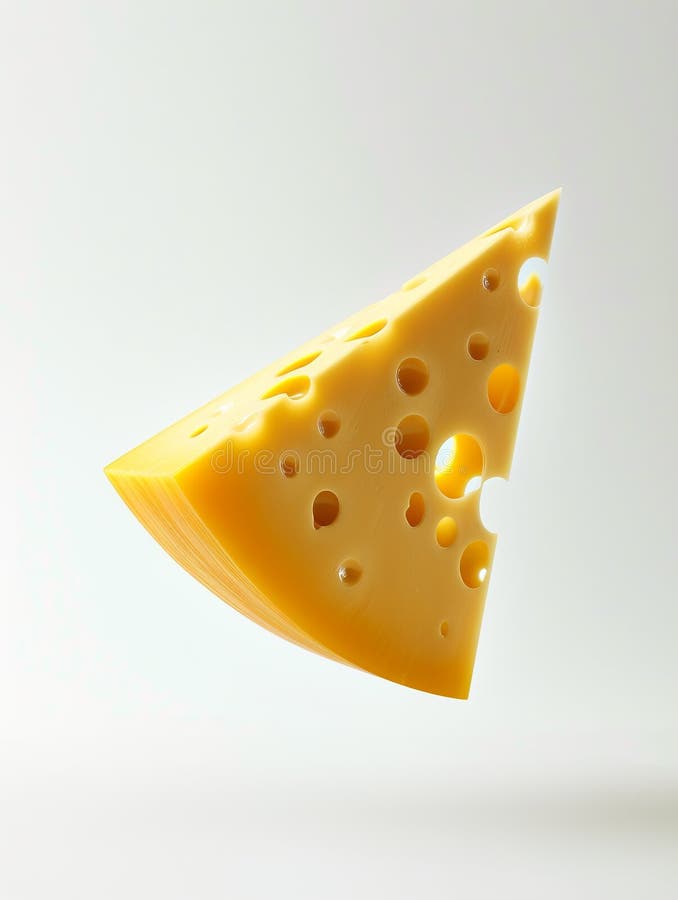 A Slice of Cheese is Floating in the Air Stock Photo - Image of ...