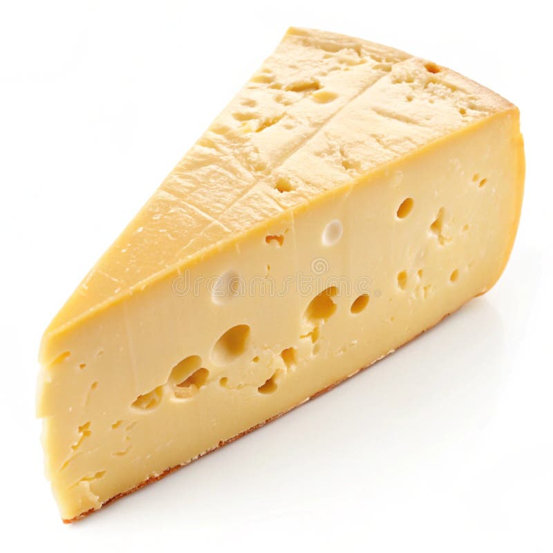 A Slice of Cheese on White Background Stock Illustration - Illustration ...