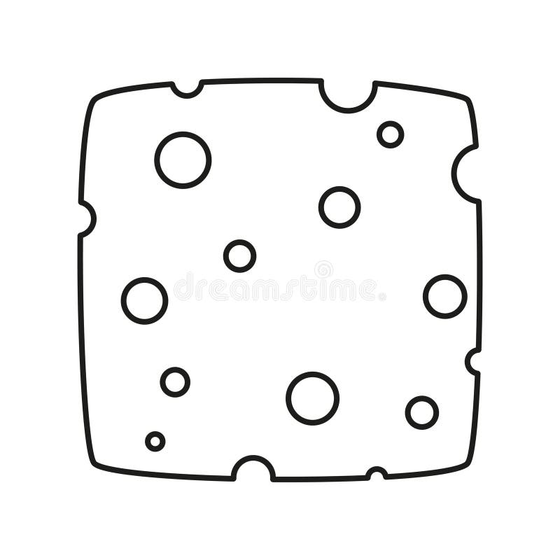 Slice cheese in outline stock vector. Illustration of sliced - 361002866