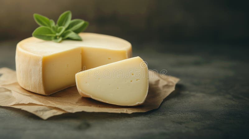 A Slice of Cheese is on a Piece of Paper. Generative AI Stock ...