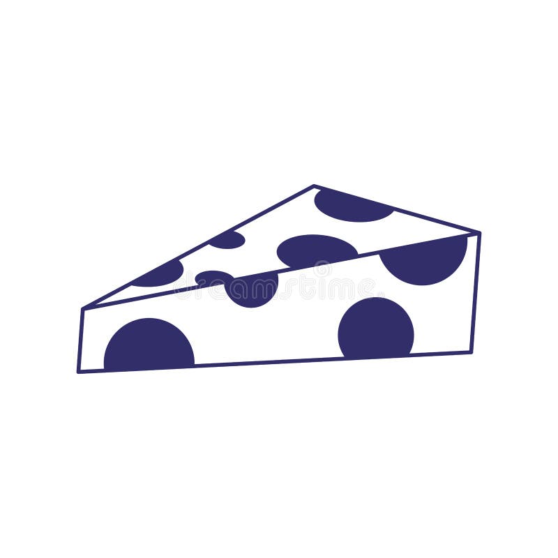 Slice Cheese Snack Food Design Isolated Icon Stock Vector ...