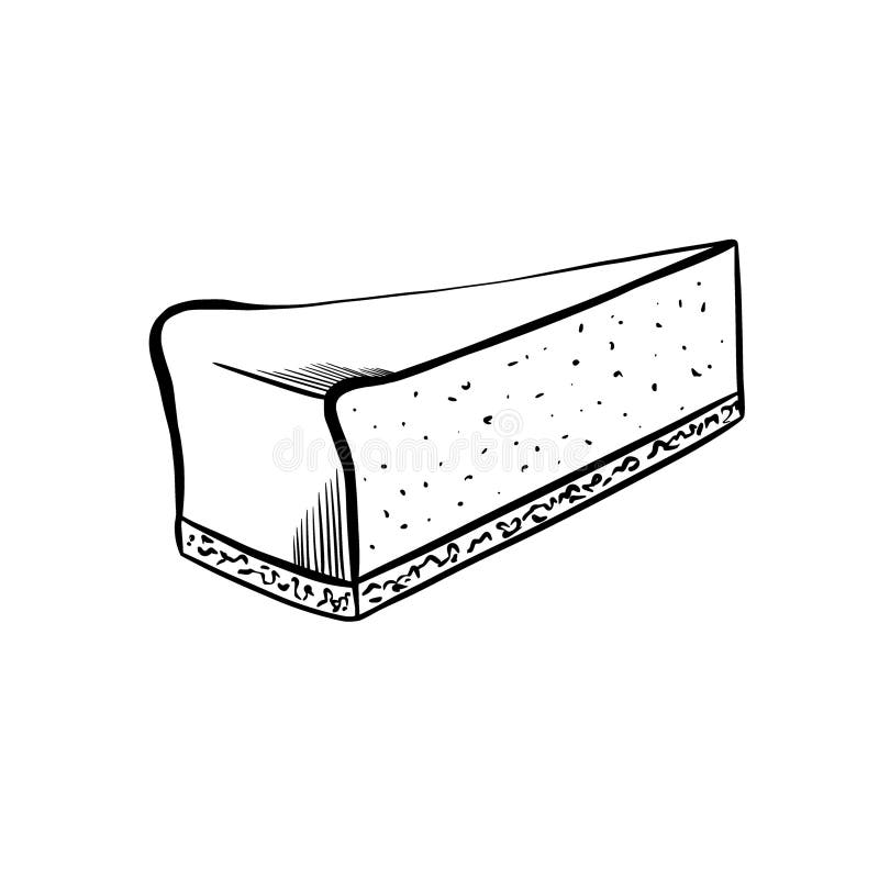 Slice of Cheesecake. Vector Illustration. Grapgic Style. Hand Drawn in ...