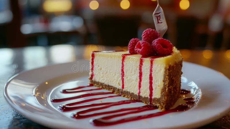 A Slice of Cheesecake on a White Plate with a Graham Cracker Crust ...