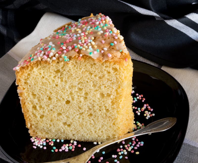 Slice of chiffon cake stock photo. Image of chiffon - 145183388