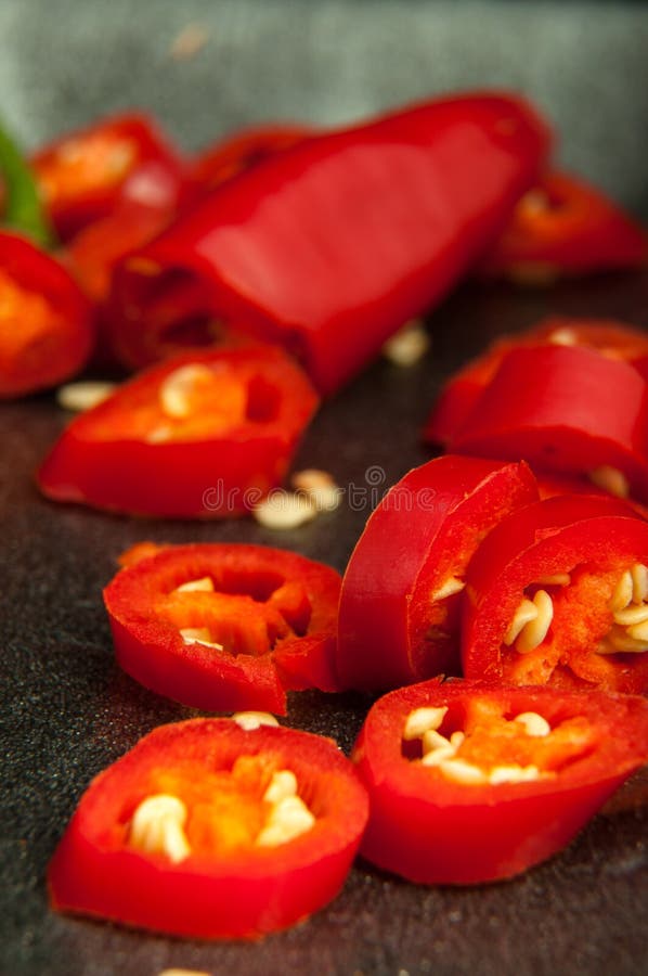 Slice chilli pepper stock image. Image of eating, freshness - 36317991