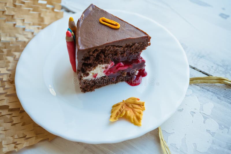 Slice of Chocolate Cake Back To School Theme Stock Photo - Image of ...