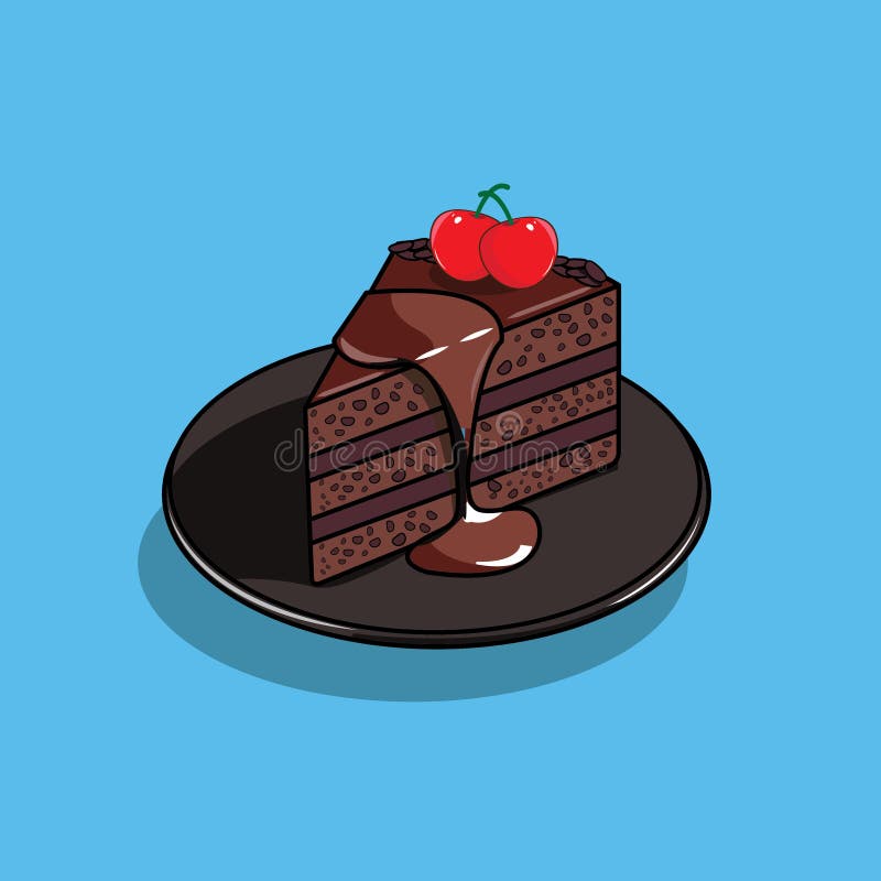 A Slice Chocolate Cake Delicious and Yummy Vector Stock Vector ...