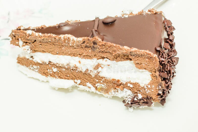 A Slice of Chocolate Mallow Cake Stock Image - Image of chocolate ...