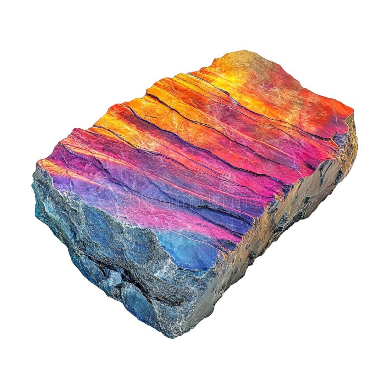Slice of Colorful Ancient Stone on Transparent Background - Ai ...