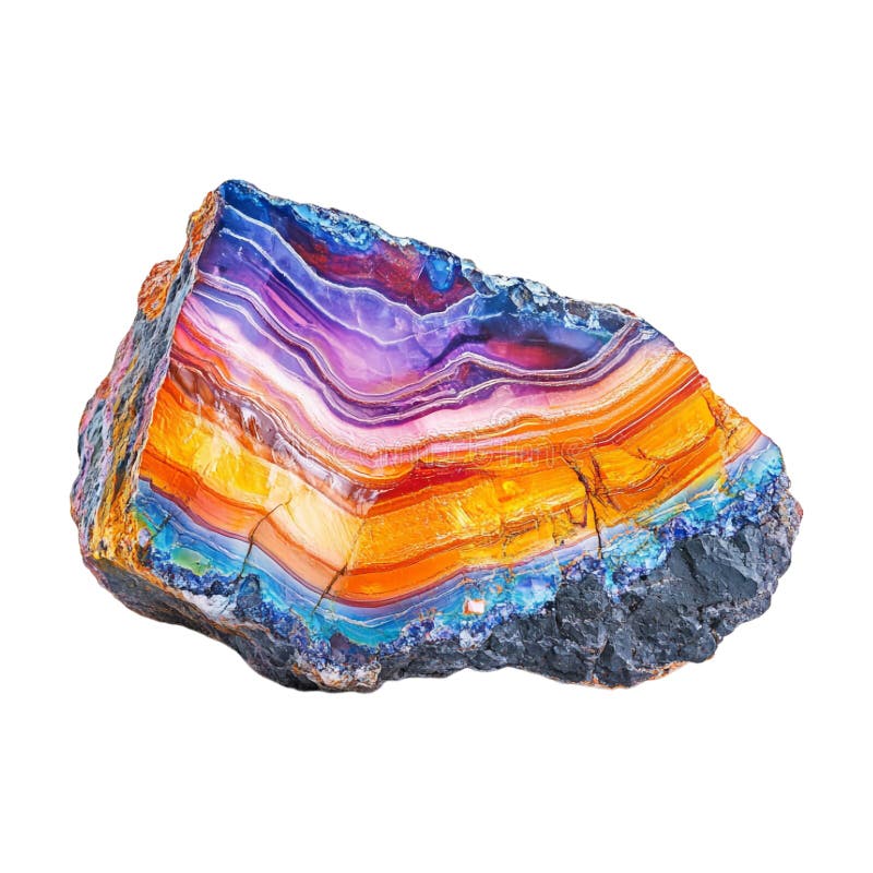 Slice of Colorful Ancient Stone on Transparent Background - Ai ...