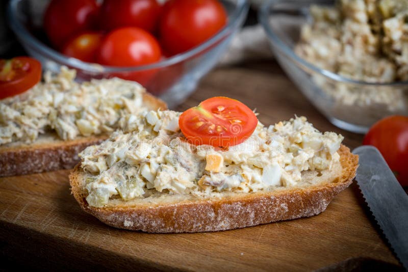 Mackerel fish paste. stock image. Image of mayonnaise - 102036661