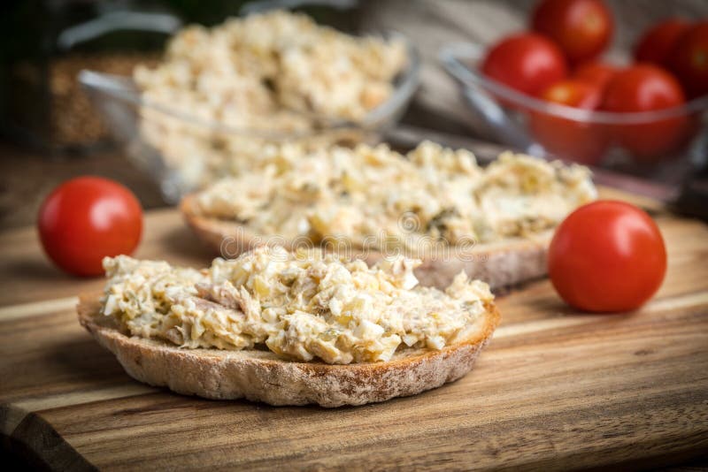 Mackerel fish paste. stock photo. Image of homemade - 107502288