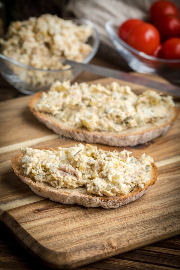 Mackerel fish paste. stock image. Image of bread, homemade - 107502327