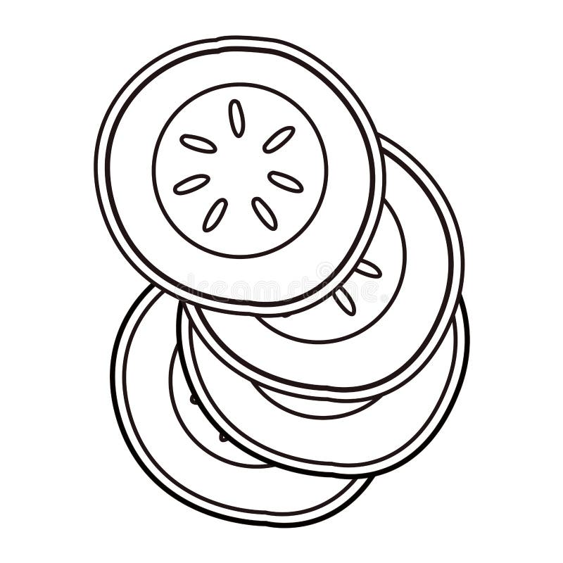 Slice Cucumber Cooking Icon On White Background Stock Illustration
