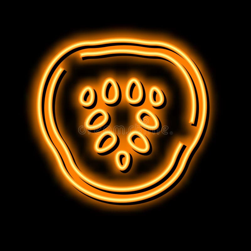 Slice Cucumber Neon Glow Icon Illustration Stock Vector - Illustration ...