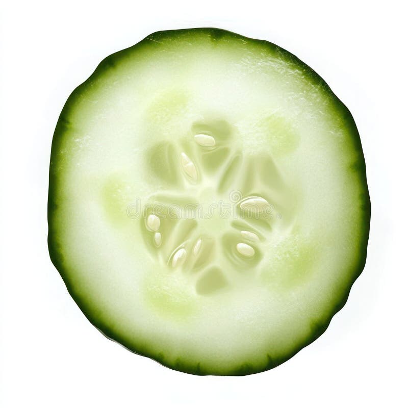 A Slice of Cucumber with Seeds Stock Illustration - Illustration of ...