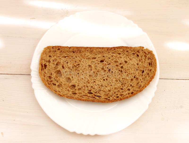 Slice of Dark Bread with Bran Stock Photo - Image of fiber, health ...