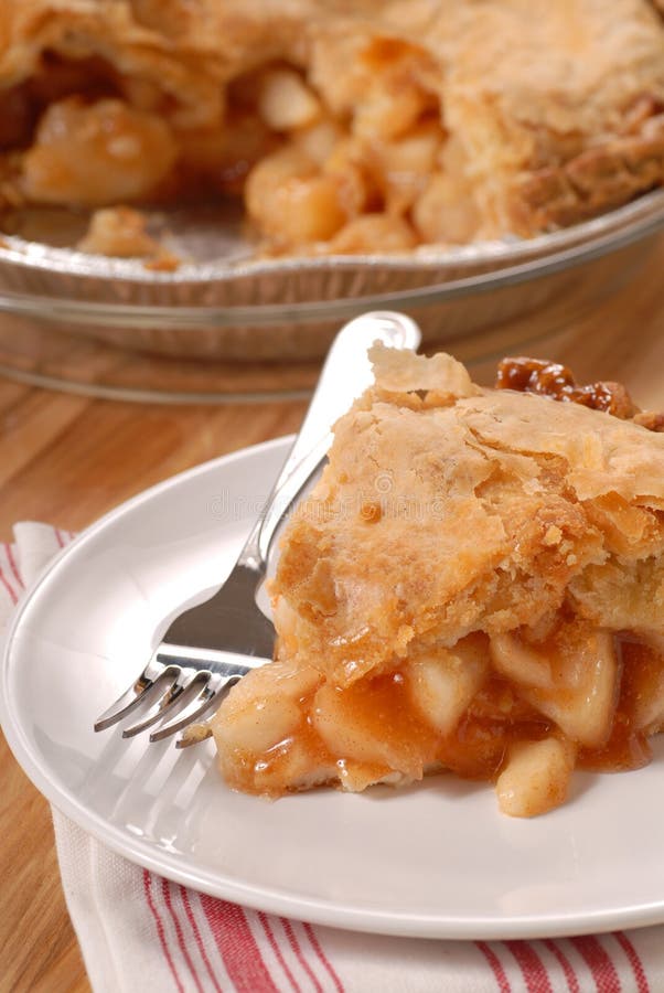 Slice of Deep Dish Apple Pie Stock Image - Image of spice, sweet: 4251787