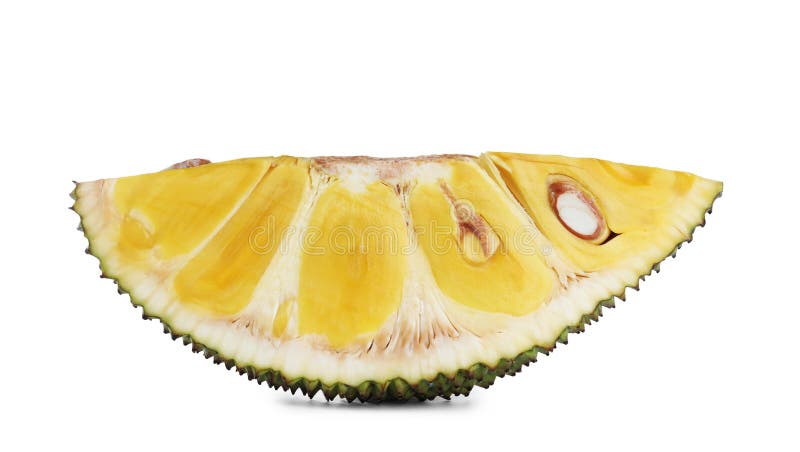 Slice of Delicious Cut Fresh Exotic Jackfruit Isolated on White Stock ...
