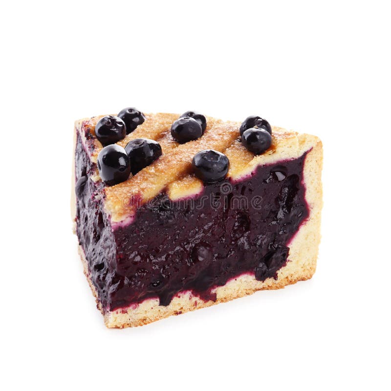 Slice of Delicious Homemade Blueberry Pie Isolated on White Stock Image - Image of gourmet ...
