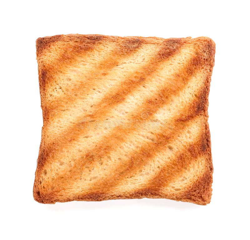 Slice of Delicious Toasted Bread Isolated on White Stock Photo - Image ...