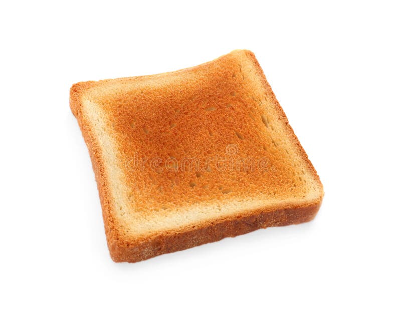 Slice of Delicious Toasted Bread Isolated on White Stock Image - Image ...