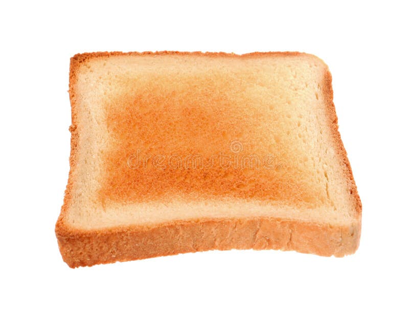 Slice of Delicious Toasted Bread Isolated on White Stock Image - Image ...