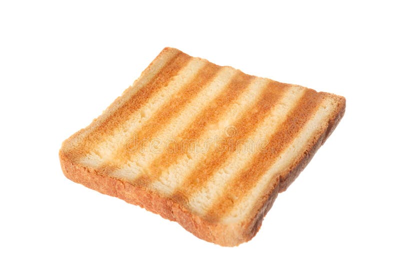 Slice of Delicious Toasted Bread Isolated on White Stock Image - Image ...