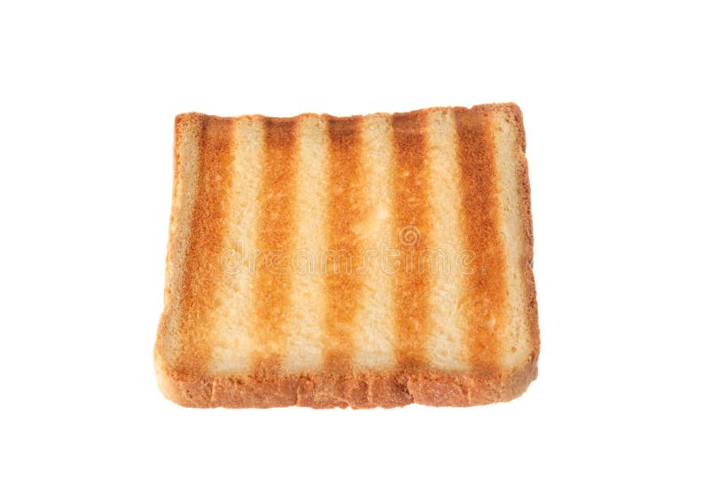 Slice of Delicious Toasted Bread Isolated on White Stock Photo - Image ...