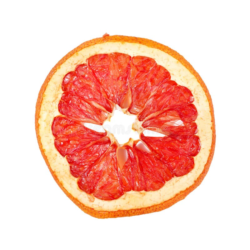 Slice of Dried Grapefruit Isolated on White. Stock Photo - Image of ...