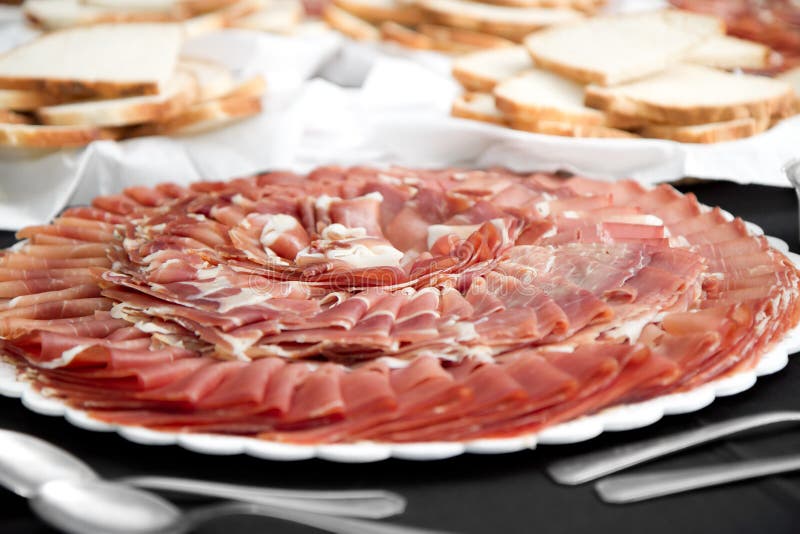 Slice of dry cured ham stock image. Image of nutrition - 22159111