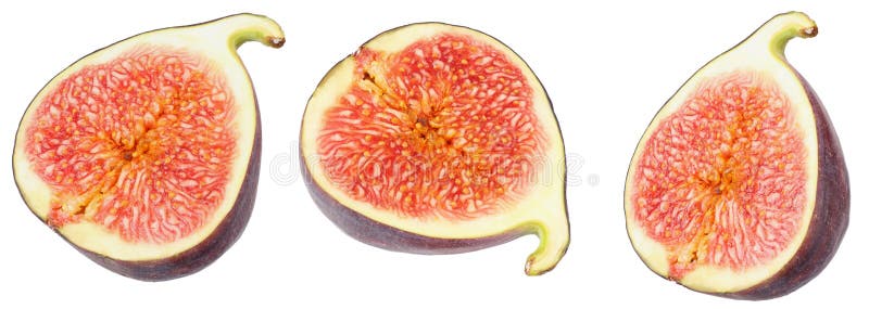 Slice of Fig Isolated on White Background Stock Photo - Image of ...