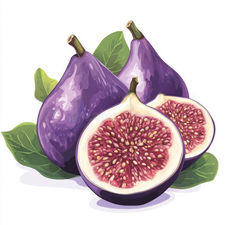 Slice of Fig Fruit SVG, Fig Fruit Slice Modern Illustration Stock Image ...