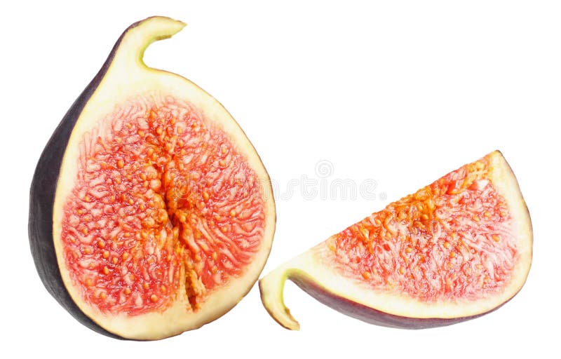 Slice of Fig Isolated on White. Clipping Path Stock Photo - Image of ...