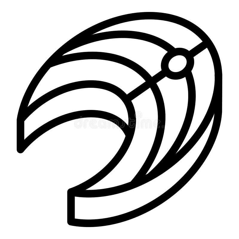 Slice Of Fish Icon, Outline Style Stock Vector - Illustration of ...