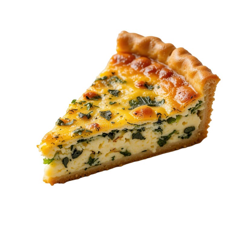 Slice of Fluffy Quiche with Spinach and Cheese, Perfect for Brunch ...