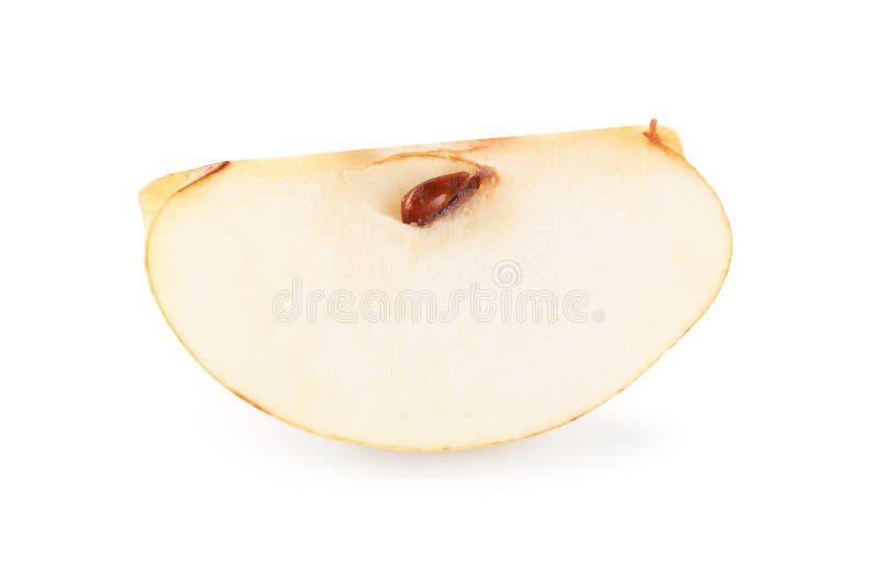 Slice of Fresh Apple Pear Isolated on White Stock Photo - Image of ...