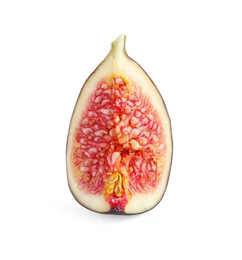 Slice of Fresh Fig Isolated on White Stock Image - Image of antioxidant ...