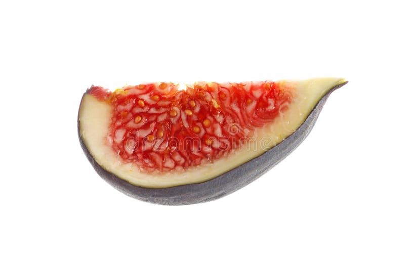 Slice of Fresh Fig Isolated on White Stock Image - Image of ingredient ...