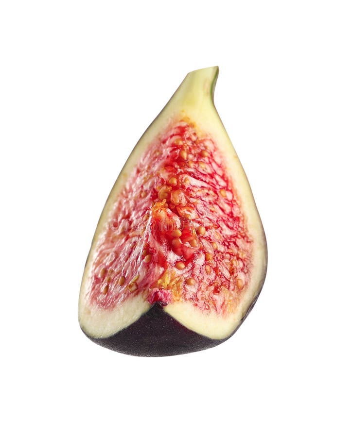 Slice of Fresh Fig Isolated on White Stock Image - Image of antioxidant ...