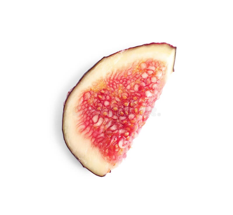 Slice of Fresh Fig Isolated on White, Top View Stock Photo - Image of ...
