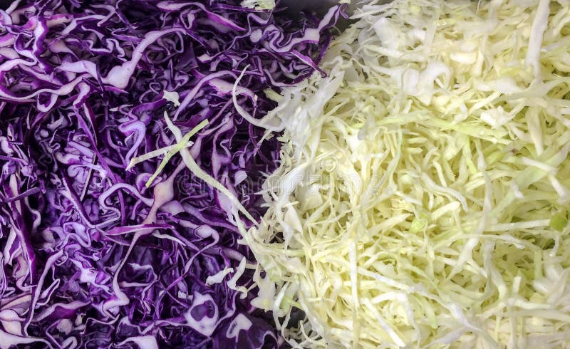 Slice of Fresh Organic Red and White Cabbage in the Basket Background ...