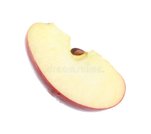 Slice of Fresh Ripe Apple Isolated on White Stock Photo - Image of ...