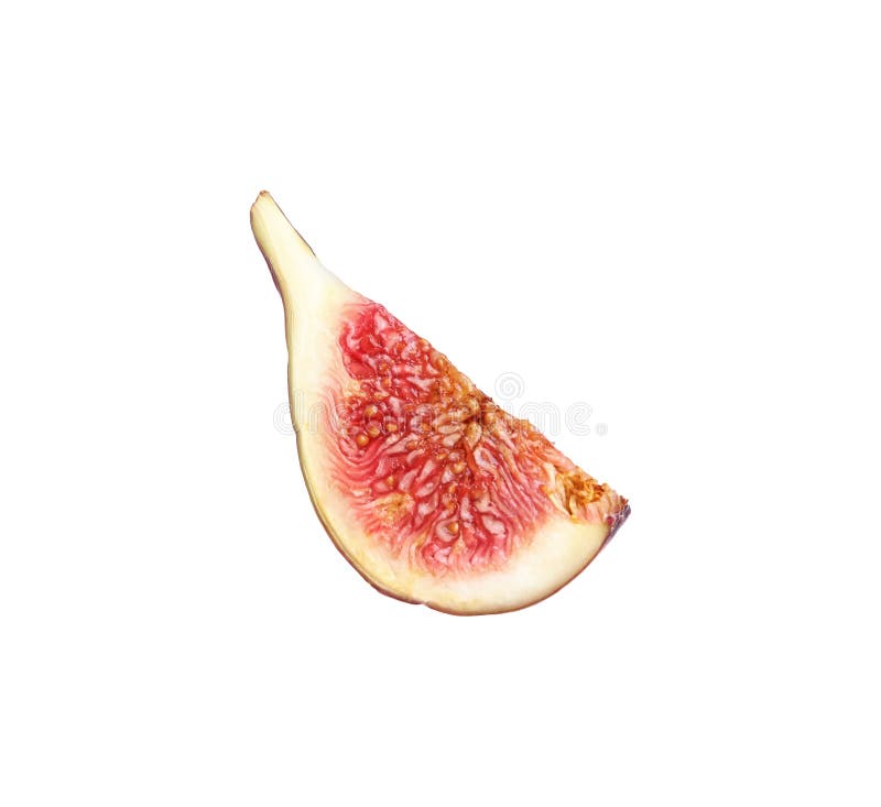 Slice of Fresh Ripe Fig Isolated on White Stock Photo - Image of ...