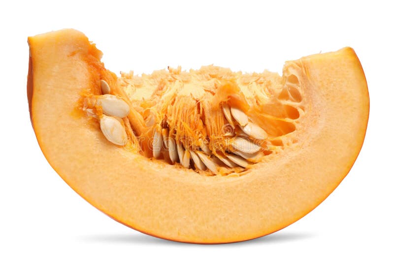 Slice of Fresh Ripe Pumpkin Isolated on White Stock Photo - Image of ...