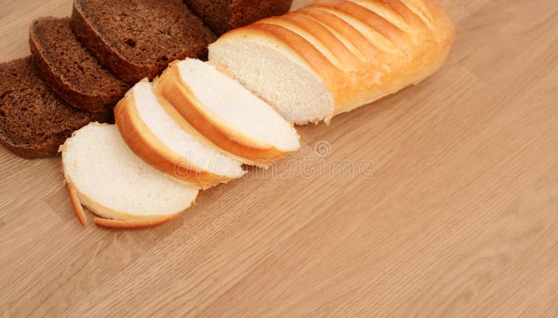 Slice of Fresh Rye Bread Isolated on Wooden Background Stock Image ...