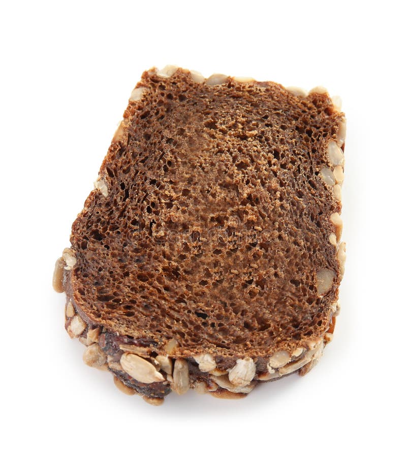 Slice of Fresh Rye Bread on White Stock Image - Image of healthy, fresh ...