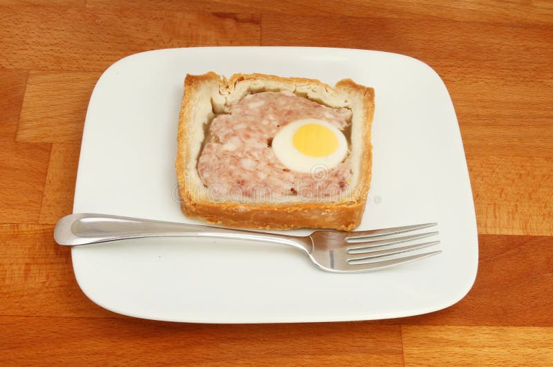 Gala pie on fork stock photo. Image of food, pastry, yolk - 34192040